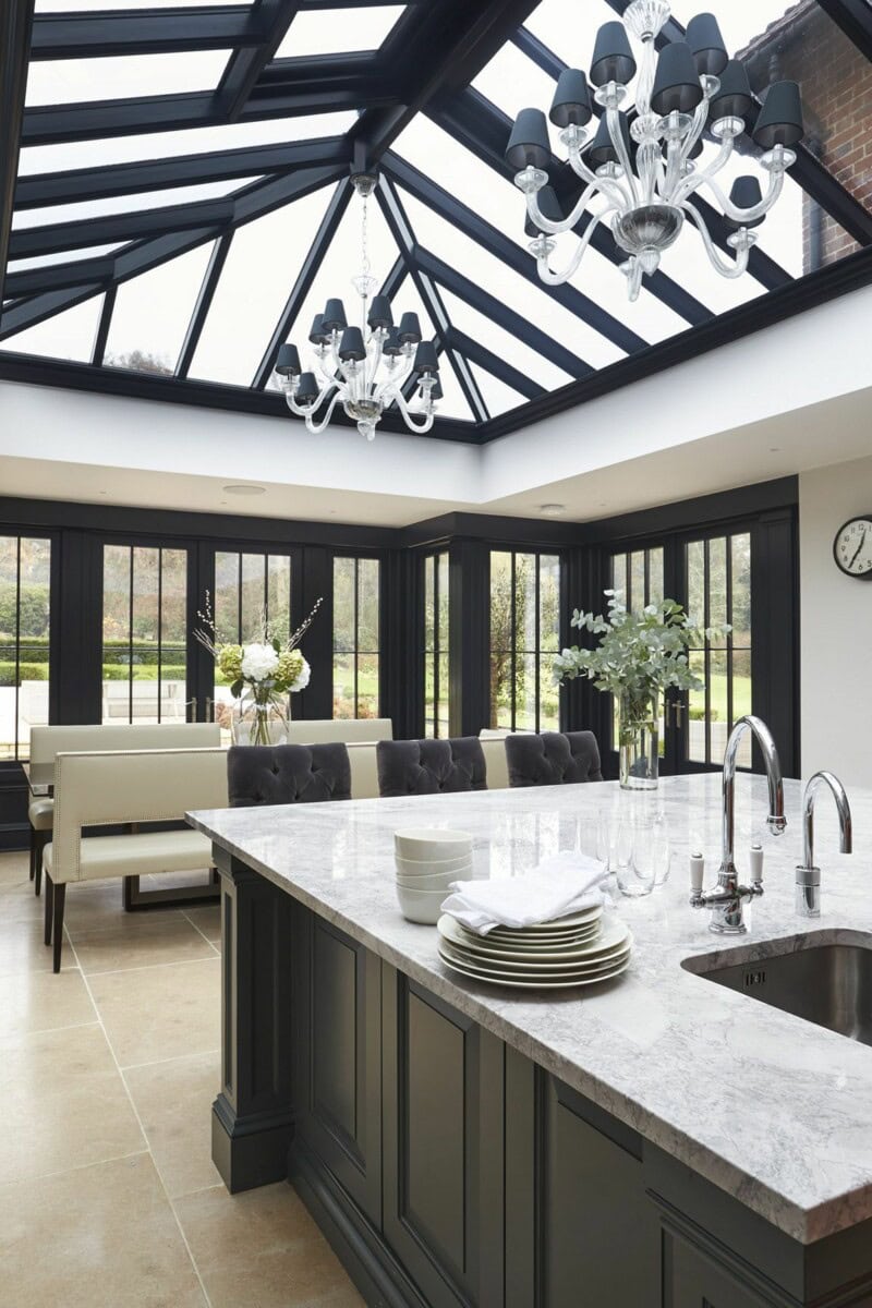 Stylish Luxury Orangery Kitchen Extension in Surrey - David Salisbury